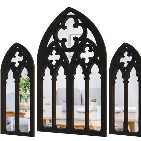 None | Wall Decor | New Set Of 3 Gothic Cathedral Wall Mounted Wooden ...